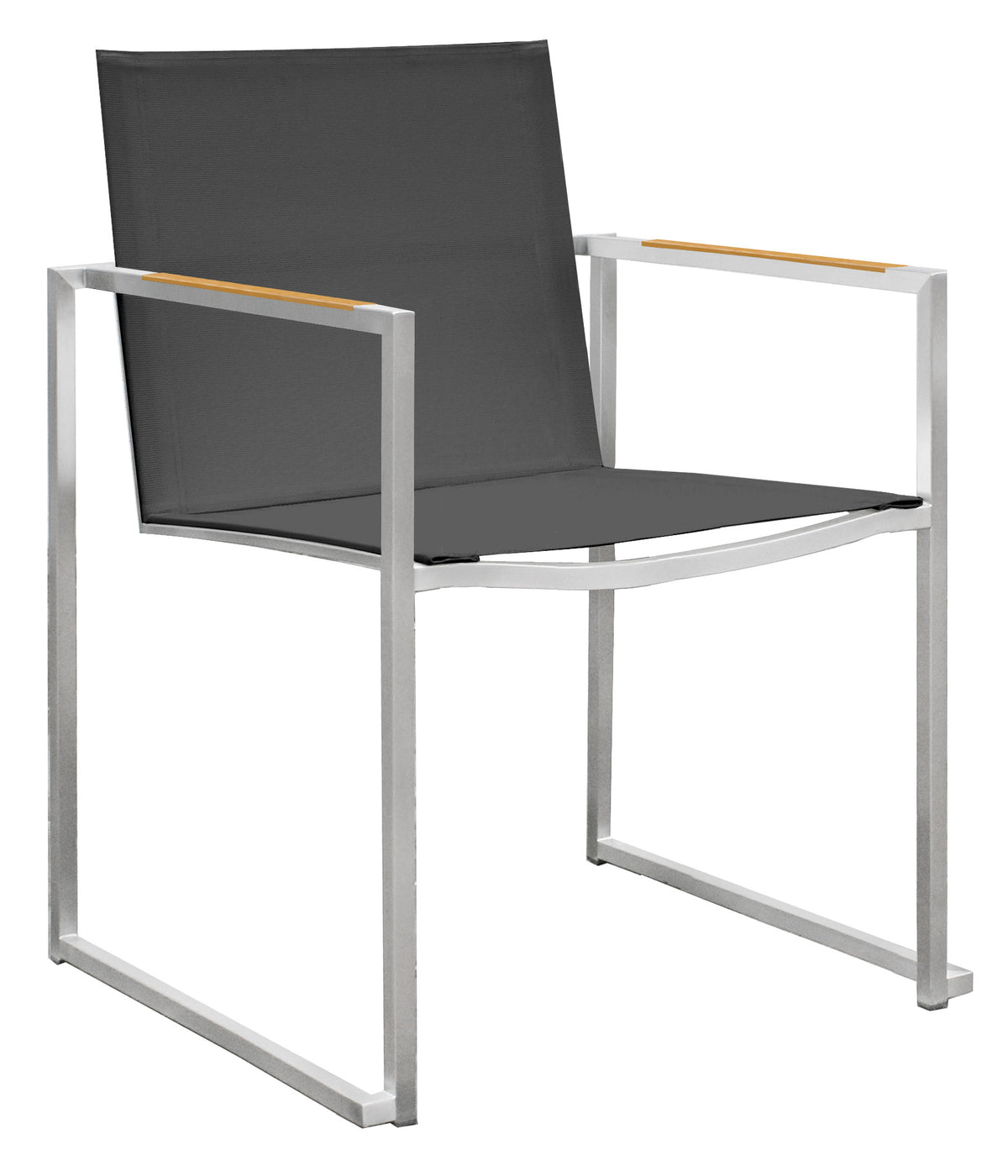 Dune Stainless Steel Arm Chair with Teak Arms - Black – Casualife ...