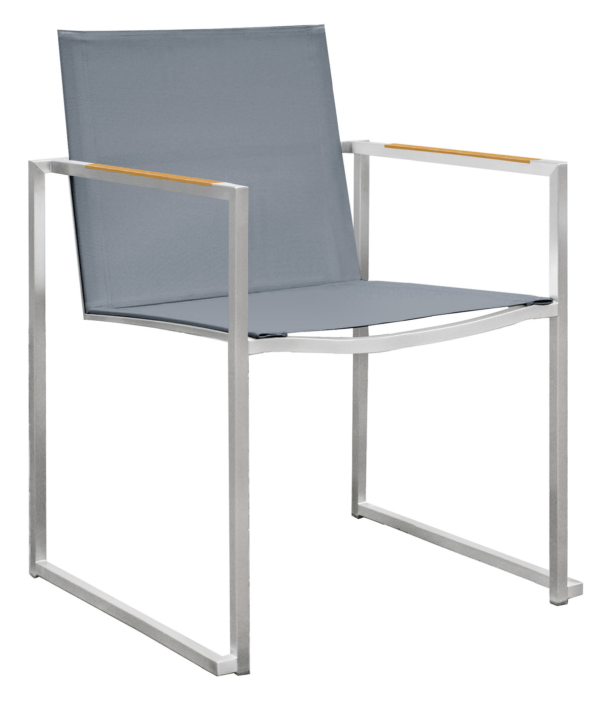 Dune Stainless Steel Arm Chair with Teak Arms - Charcoal – Casualife ...